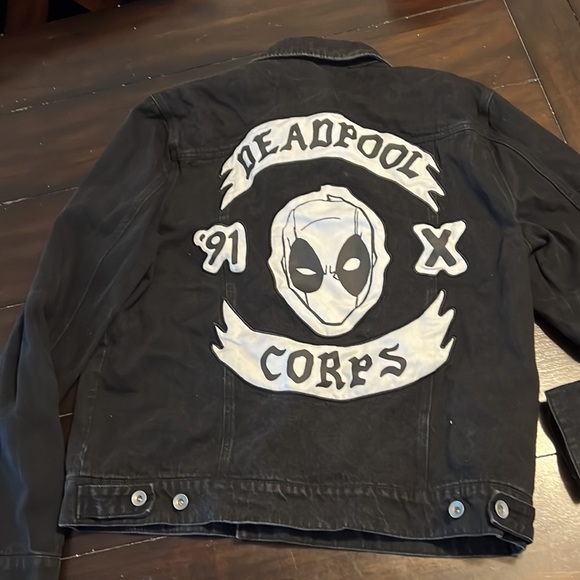Marvel | Jackets & Coats | Disney Marvel Deadpool Black Jean Jacket ...